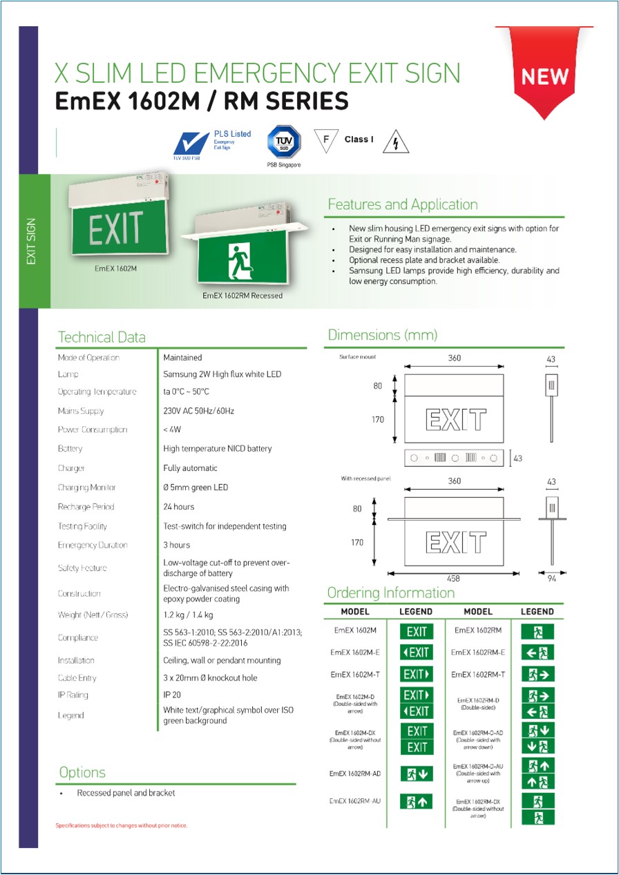 LED SLIM EMERGENCY EXIT SIGN